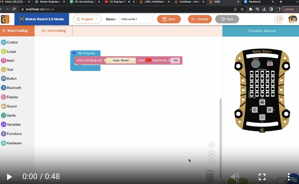 Printing Hello World on AMS AI - Avishkaar Project Printing Hello World on AMS AI - Avishkaar Project